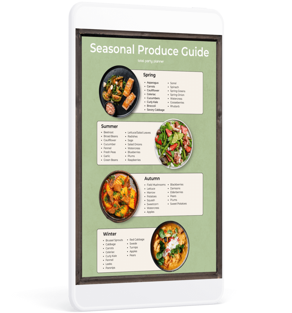 Seasonal Ingredient Cheat Sheet for Catering